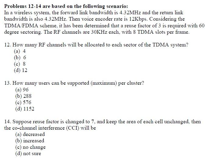 Solved Problems 12-14 are based on the following scenario: | Chegg.com