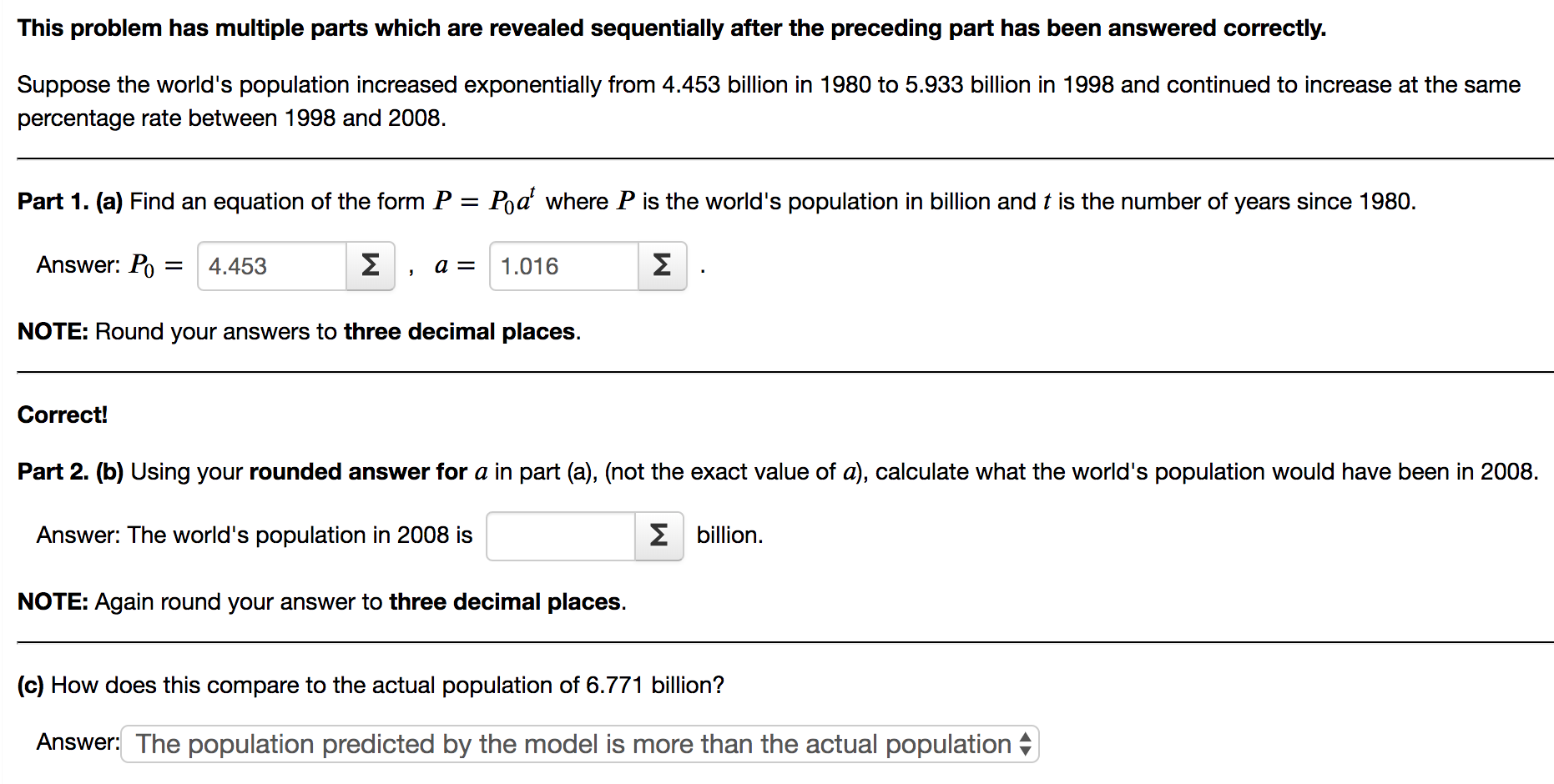 Solved This problem has multiple parts which are revealed | Chegg.com
