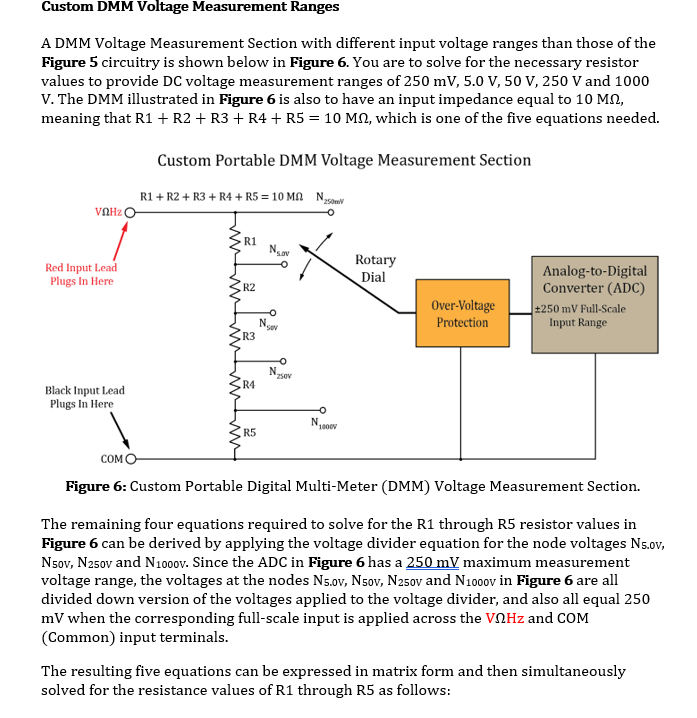 Solved A DMM Voltage Measurement Section with different | Chegg.com