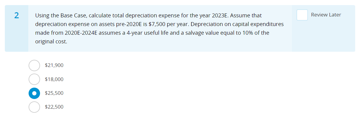 Solved 1 Review Later Using the Base Case, calculate the | Chegg.com