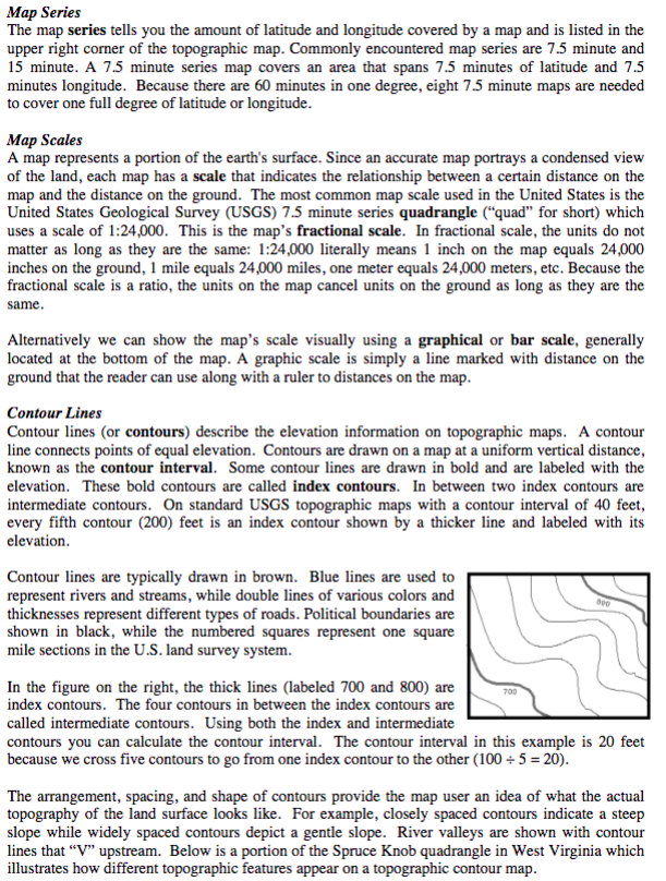 Solved Introduction Topograpbic maps illustrate scale, | Chegg.com