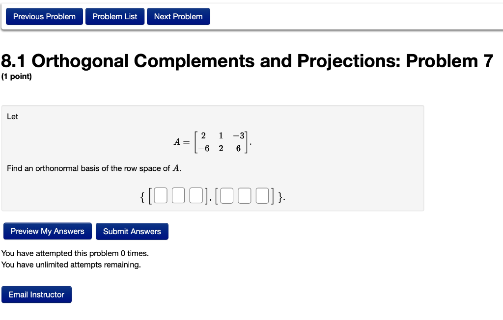 Solved Previous Problem Problem List Next Problem 8.1 | Chegg.com