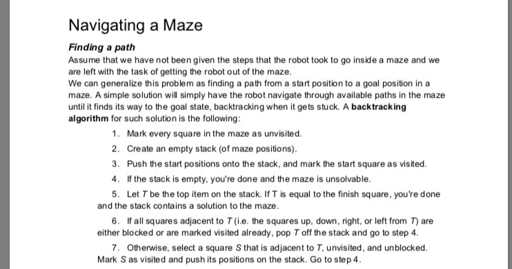 Navigating a Maze Finding a path Assume that we have | Chegg.com