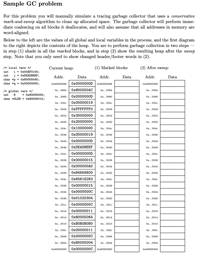 Sample GC problem For this problem you will manually | Chegg.com