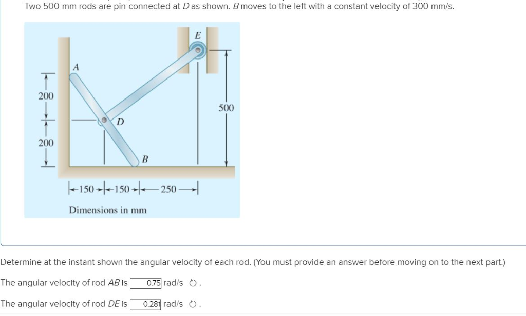 Solved Two 500-mm rods are pin-connected at D as shown. B | Chegg.com Solved Two 500-mm rods are pin-connected at D as shown. B | Chegg.com
