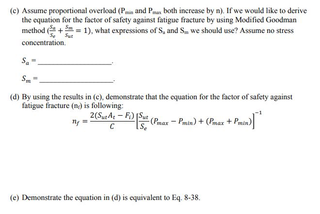 Solved (c) Assume proportional overload (Pmin and Pa both | Chegg.com