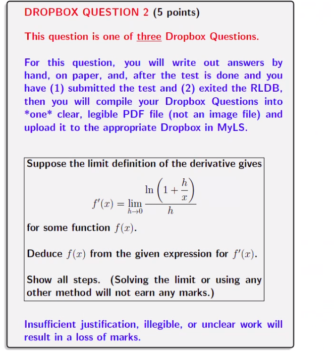 Solved DROPBOX QUESTION 2 (5 points) This question is one of | Chegg.com