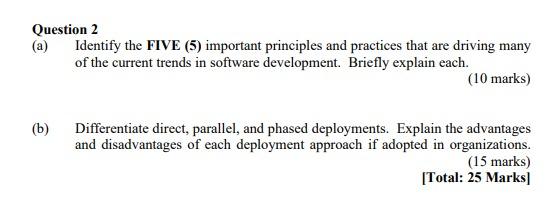 Solved Question 2 (a) Identify the FIVE (5) important | Chegg.com