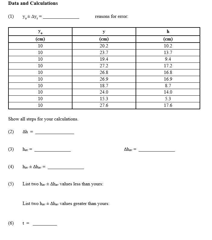 Metric Ruler Reaction Time Lab
