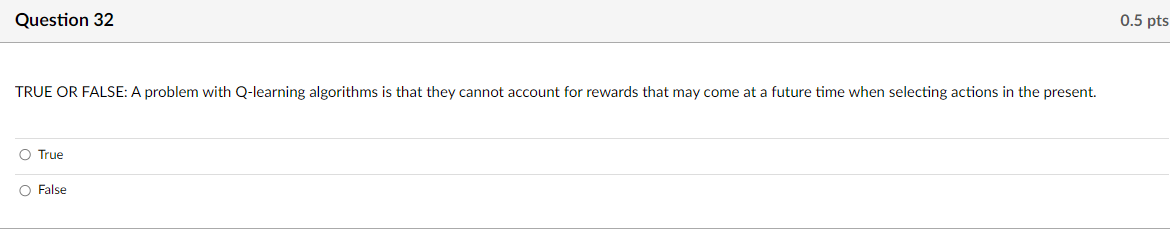 Solved TRUE OR FALSE: A problem with Q-learning algorithms | Chegg.com