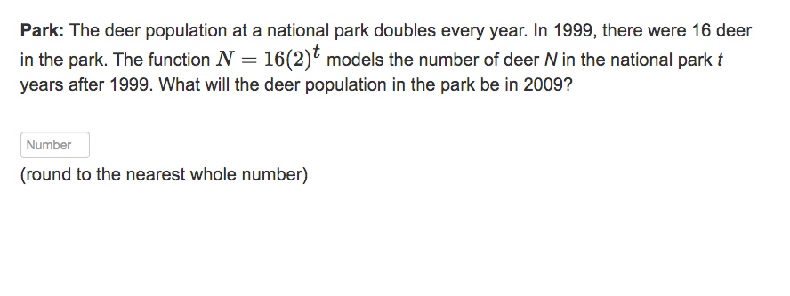 Solved Park: The deer population at a national park doubles | Chegg.com
