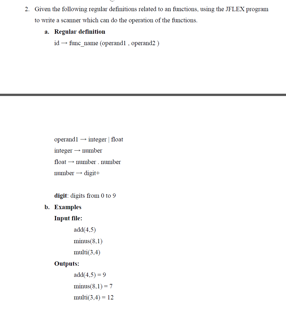 Solved 2. Given the following regular definitions related to | Chegg.com