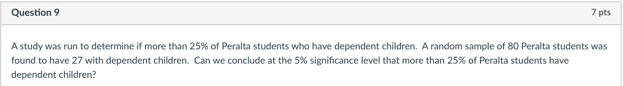 1. Understand the problem . Identify the type of test | Chegg.com