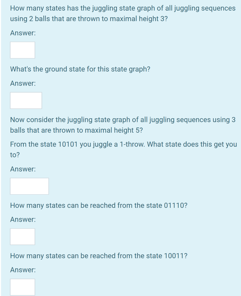 How many states has the juggling state graph of all | Chegg.com