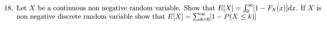 Solved 18. Let X be a continuous non negative random | Chegg.com