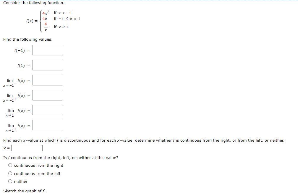 Solved Consider the following function. 4x2 if x