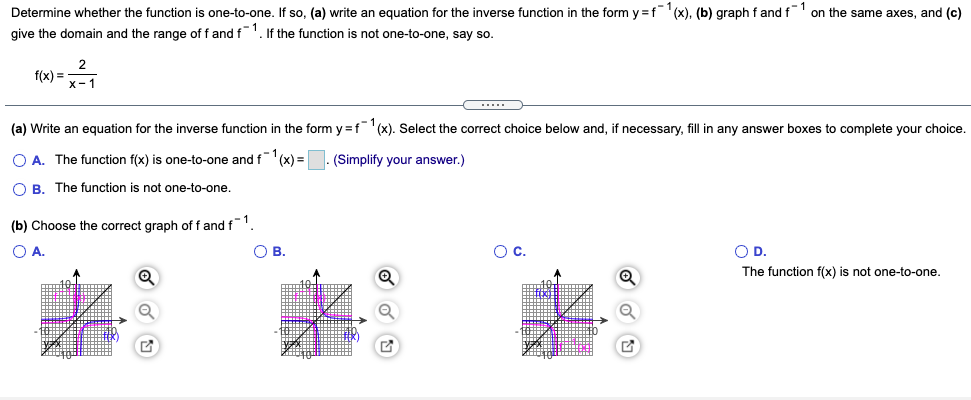 Solved Determine whether the function is one-to-one. If so, | Chegg.com