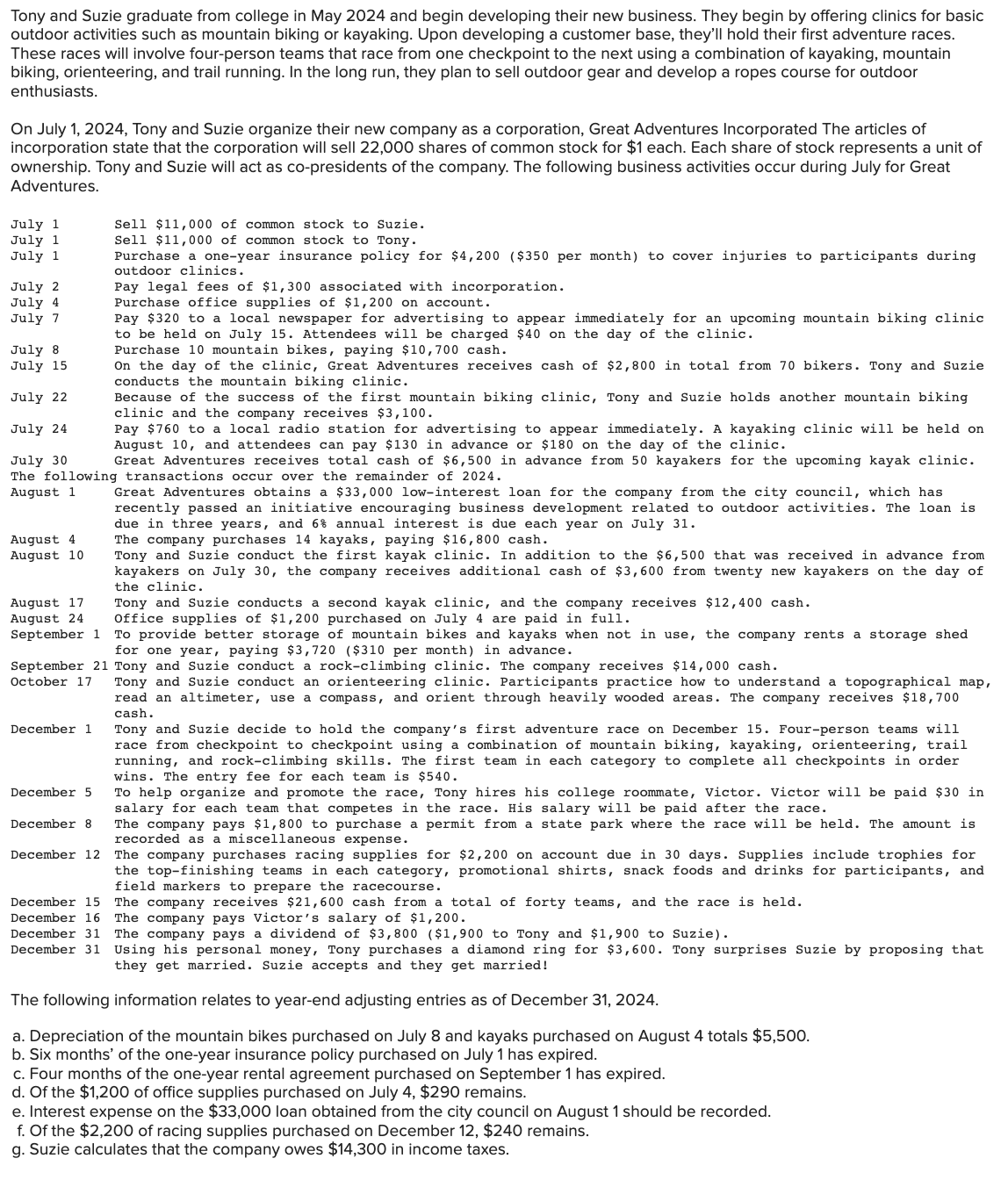 Solved 1. Record each of the transactions listed above in | Chegg.com