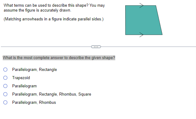 Solved What terms can be used to describe this shape? You | Chegg.com