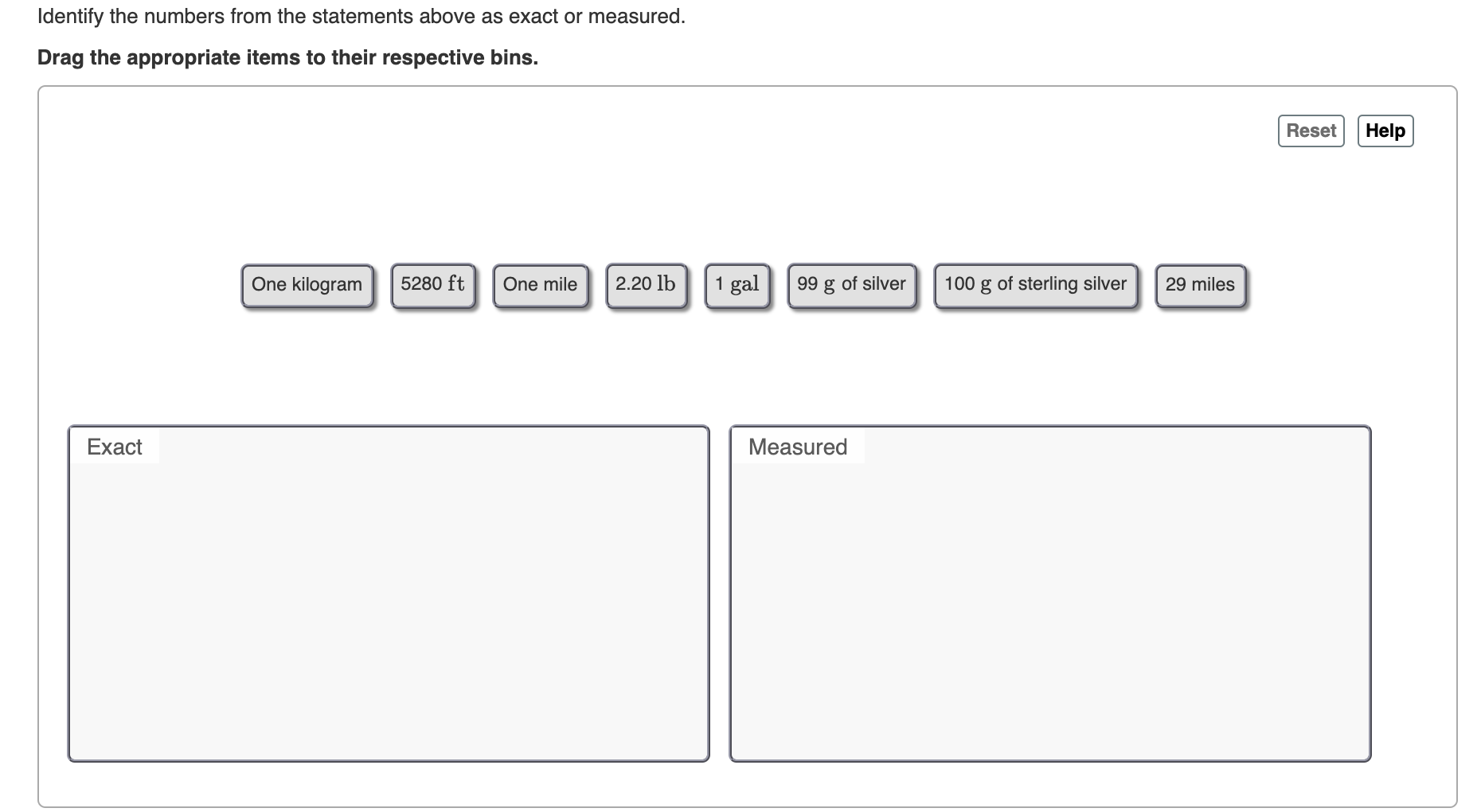 Solved Sort the numbers from the statements as exact or | Chegg.com