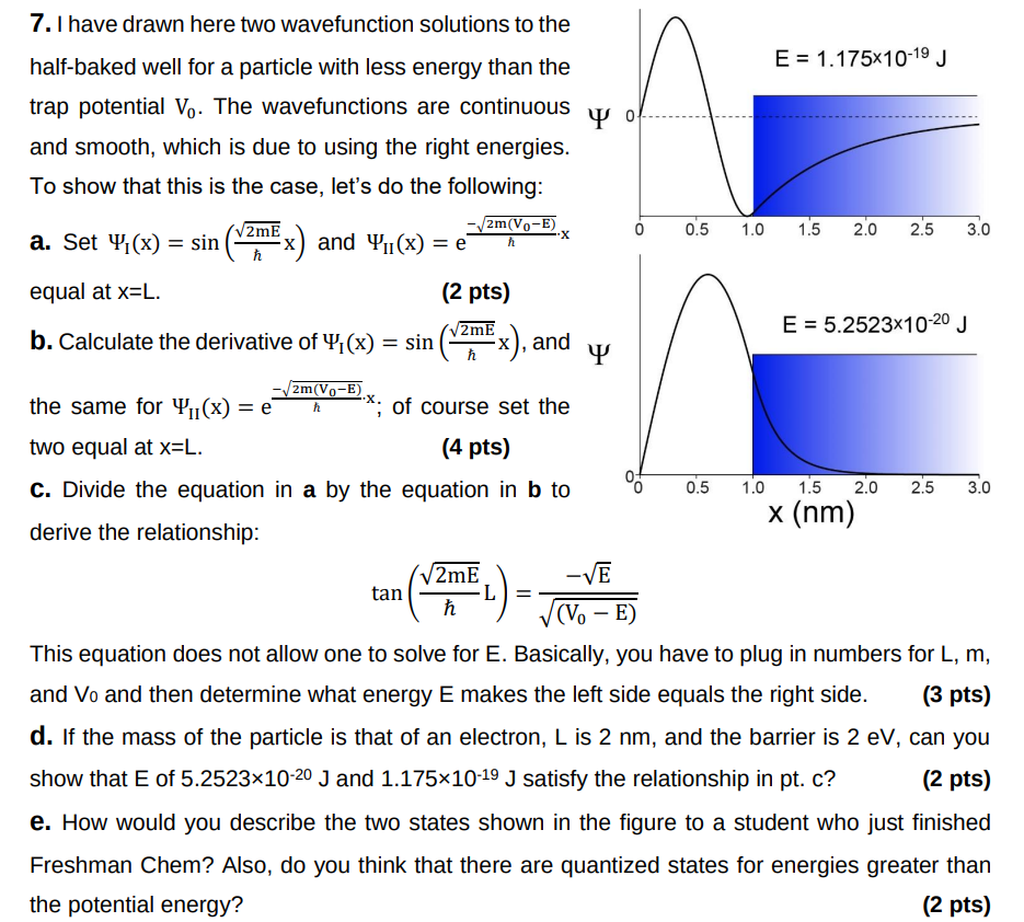 Solved 7. I have drawn here two wavefunction solutions to | Chegg.com