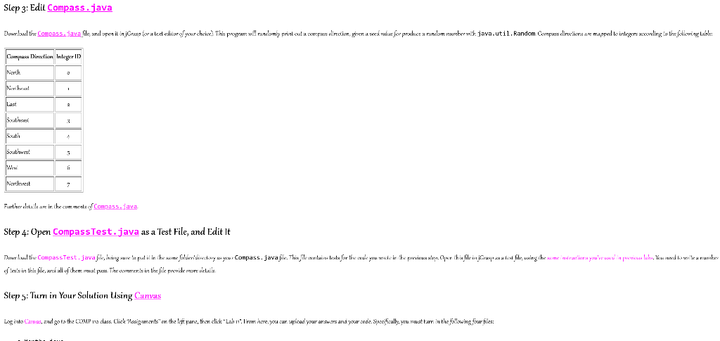 Solved Step 4 Open Compasstest Java As A Test File And 