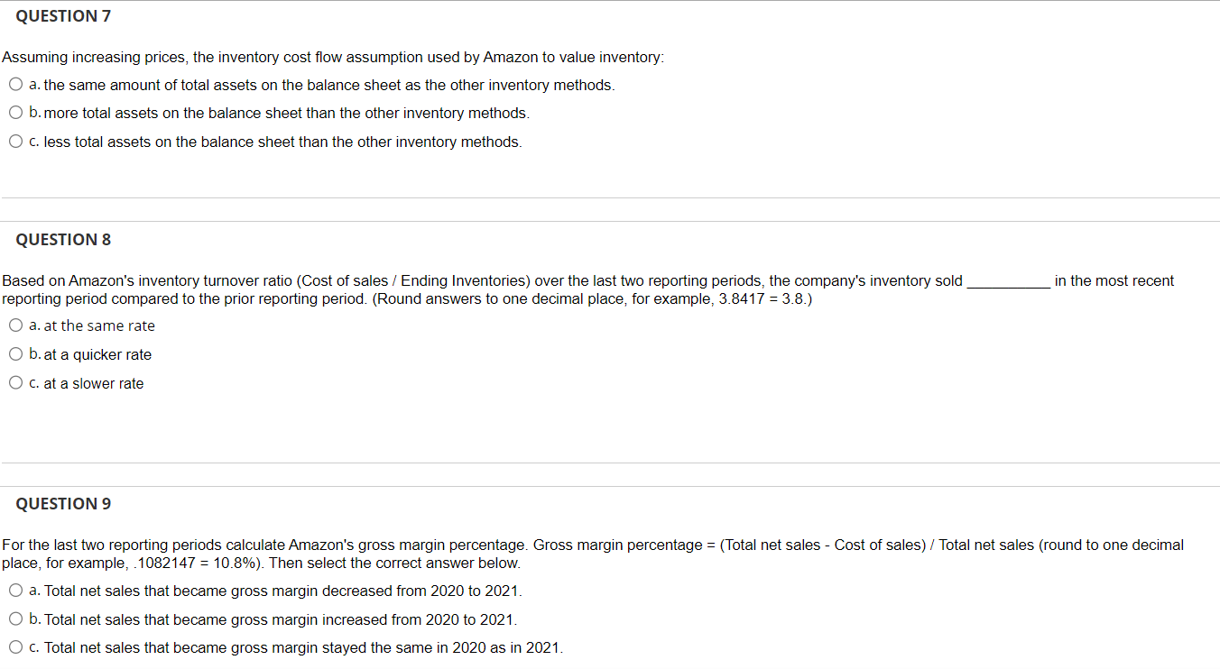 Solved AMAZON.COM, INC. CONSOLIDATED STATEMENTS OF | Chegg.com