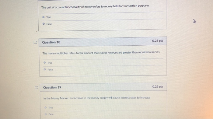Solved The unit of account functionality of money refers to | Chegg.com