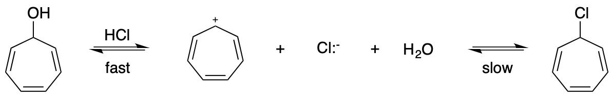 Solved Cyclohepta-2,4,6-trien-1-ol rapidly undergoes | Chegg.com