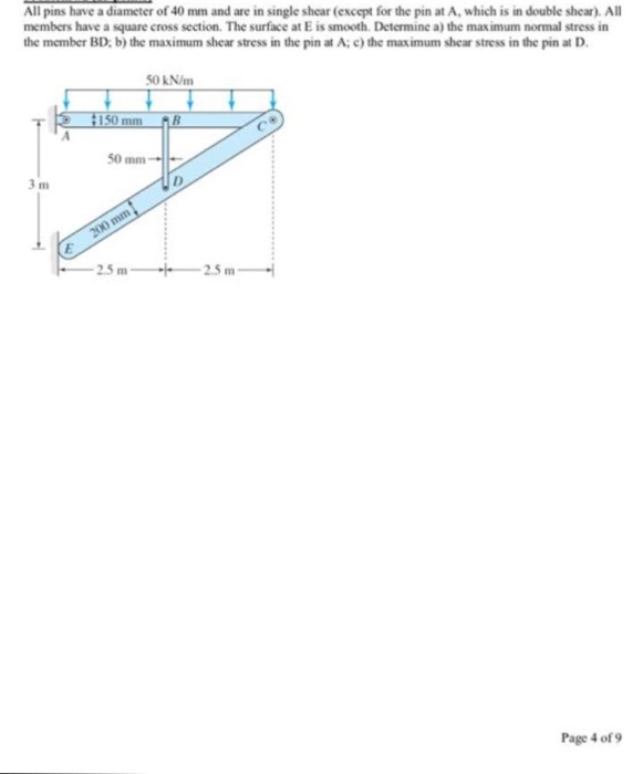 Solved All pins have a diameter of 40 mm and are in single | Chegg.com