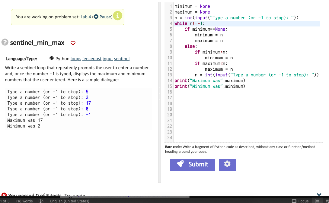 Solved how do I get this so that when -1 is typed in it does | Chegg.com
