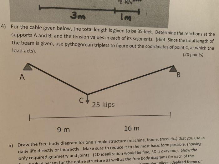 Solved 3m 4) For the cable given below, the total length is | Chegg.com