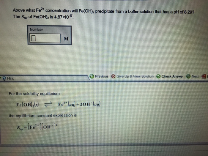 Solved Above what Fe2+ concentration will Fe(OH)z | Chegg.com