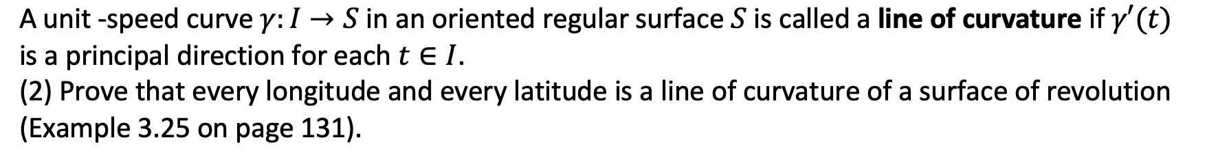 Solved A unit -speed curve y: 1 → Sin an oriented regular | Chegg.com