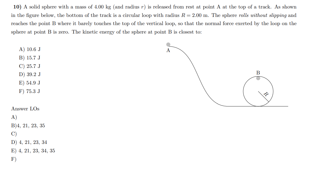 Solved A solid sphere with a mass of 4.00kg (and radius r ) | Chegg.com