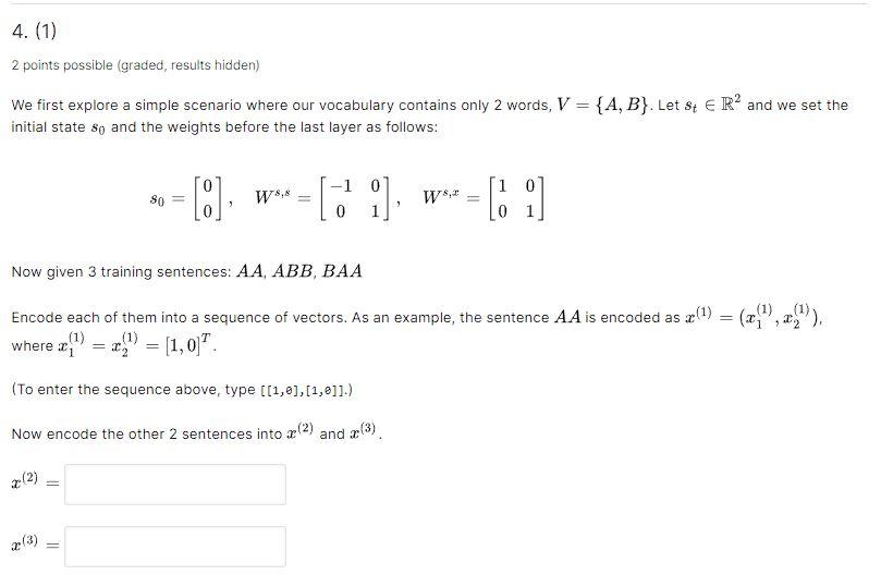 Solved 4. (1) 2 points possible (graded, results hidden) We | Chegg.com