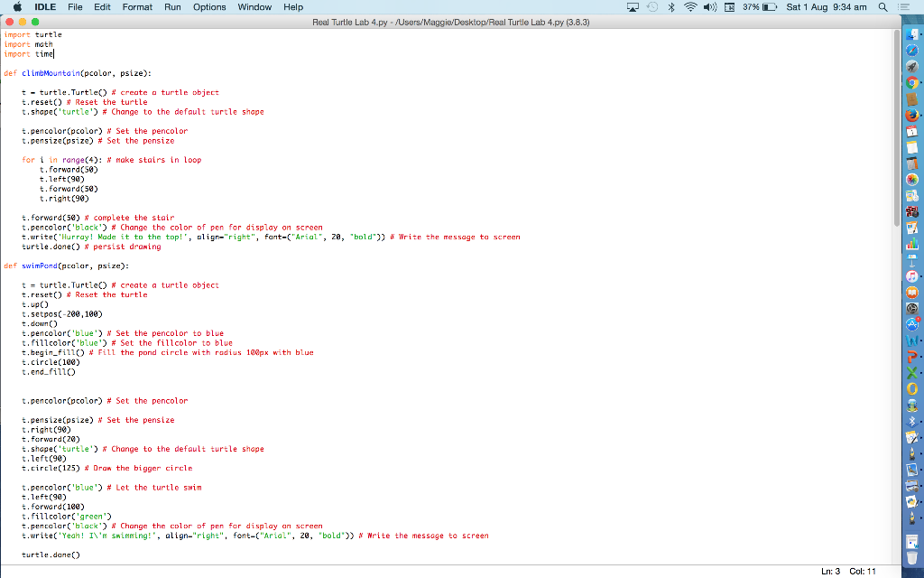IDLE File Edit Format Run Options Window Help *) 37% | Chegg.com