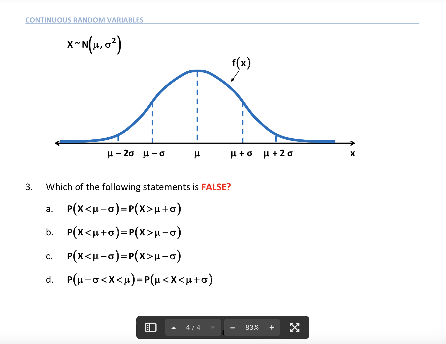 Solved CONTINUOUS RANDOM VARIABLES 3. Which of the following | Chegg.com