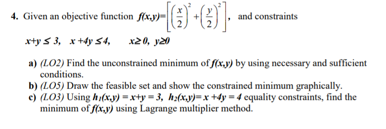 Solved Given an objective function f(x,y)= 2 2 2 2 | Chegg.com