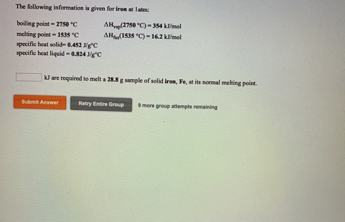 Solved The following information is given for magnesium at | Chegg.com