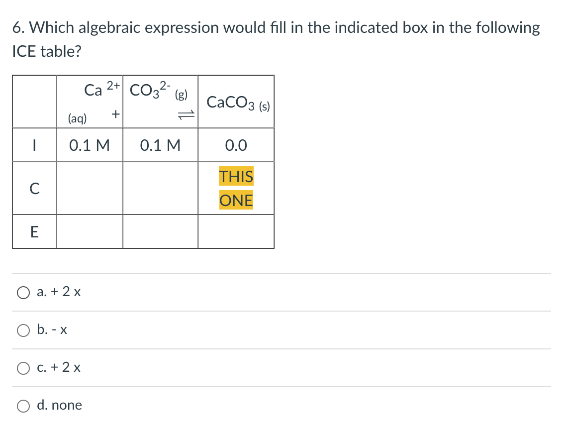Solved 6. Which algebraic expression would fill in the | Chegg.com