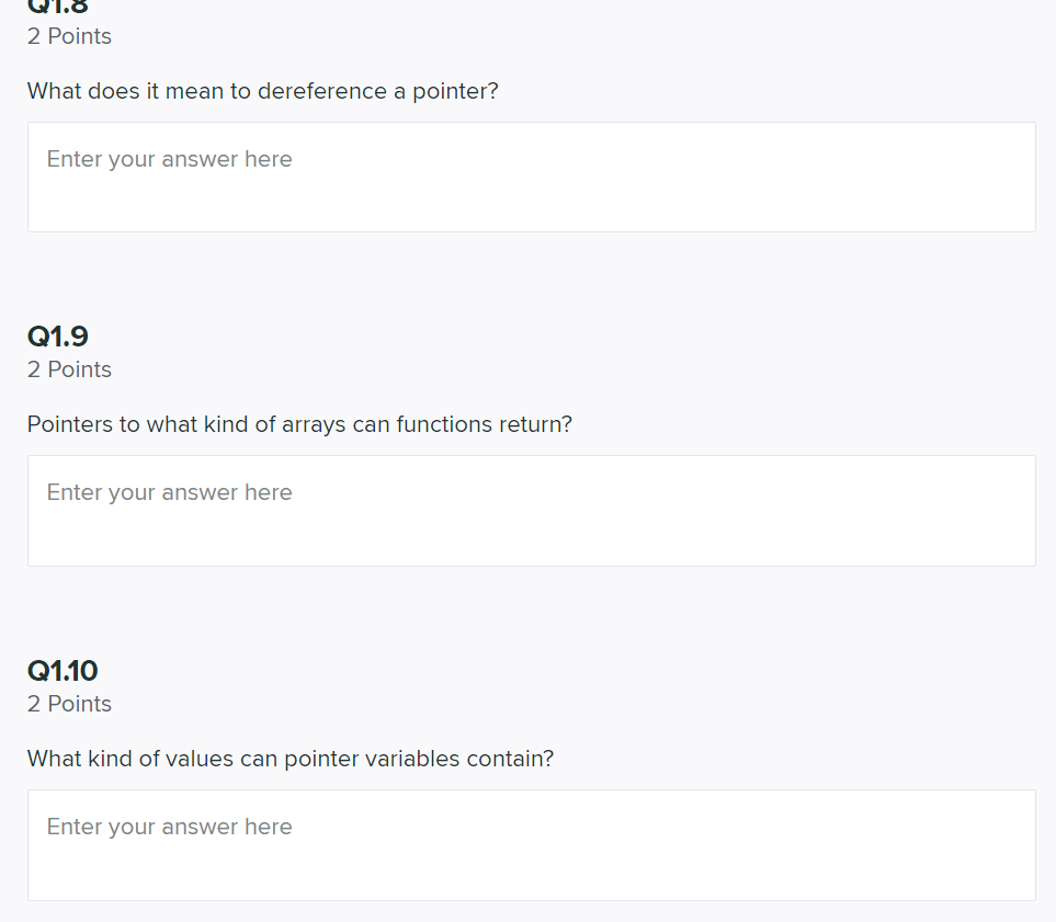 Solved 2 Points What does it mean to dereference a pointer? | Chegg.com