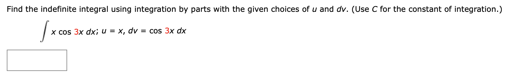 Solved Identify u and dv for finding the integral using | Chegg.com
