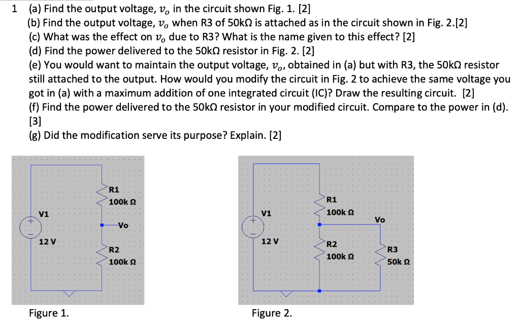 Solved 1 (a) Find the output voltage, v, in the circuit | Chegg.com