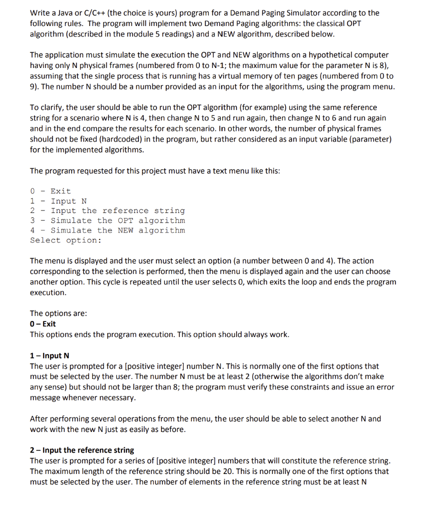 Solved Write A Java Or C C The Choice Is Yours Program Chegg