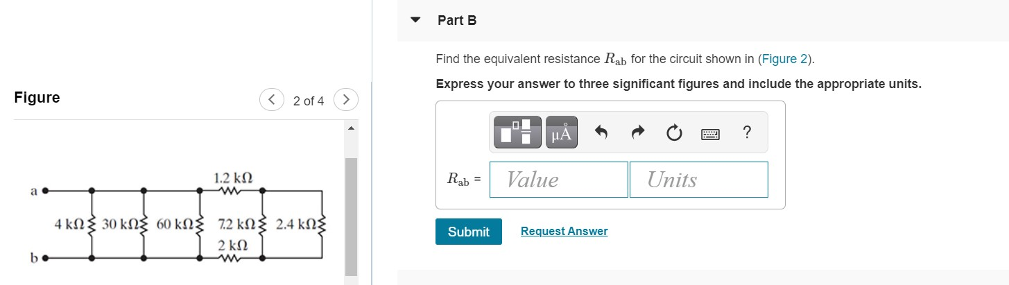 Solved Part A Find the equivalent resistance Rab for the | Chegg.com