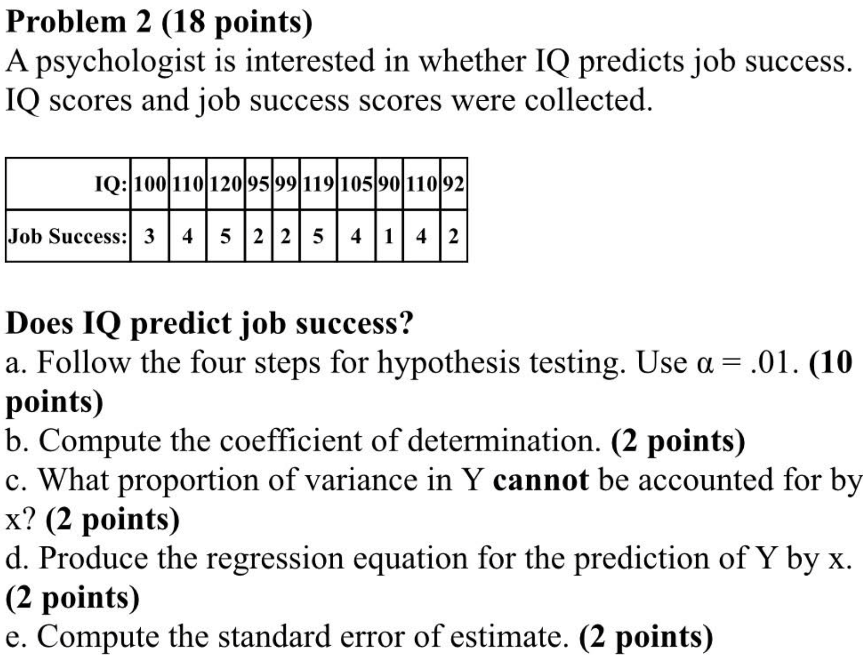 Solved Problem 2 (18 points) A psychologist is interested in | Chegg.com
