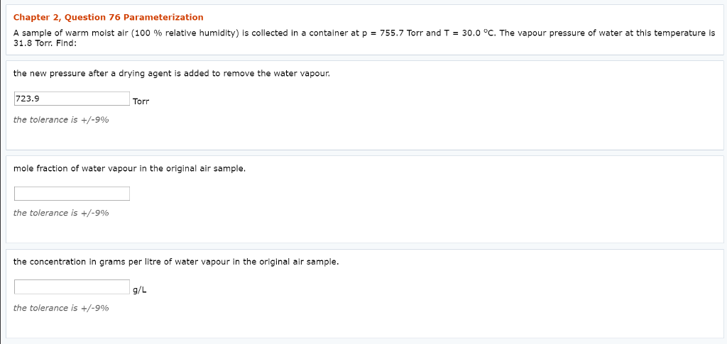 Solved Chapter 2, Question 76 Parameterization A sam ple of | Chegg.com