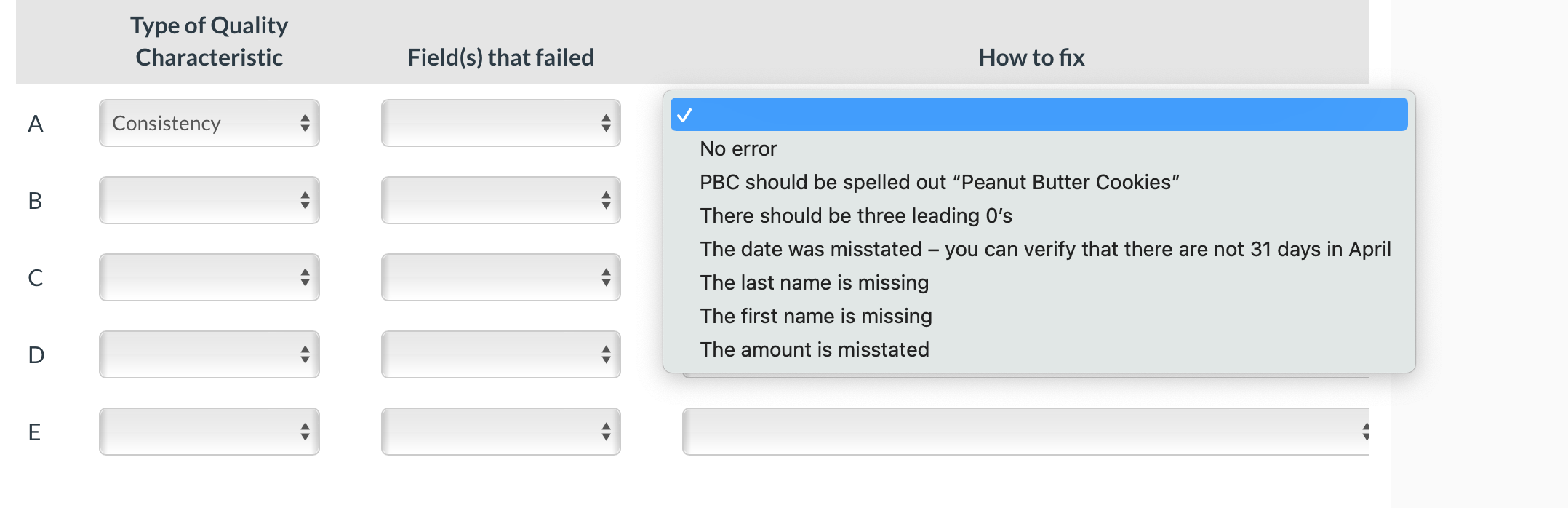 You have a table full of data but have started | Chegg.com