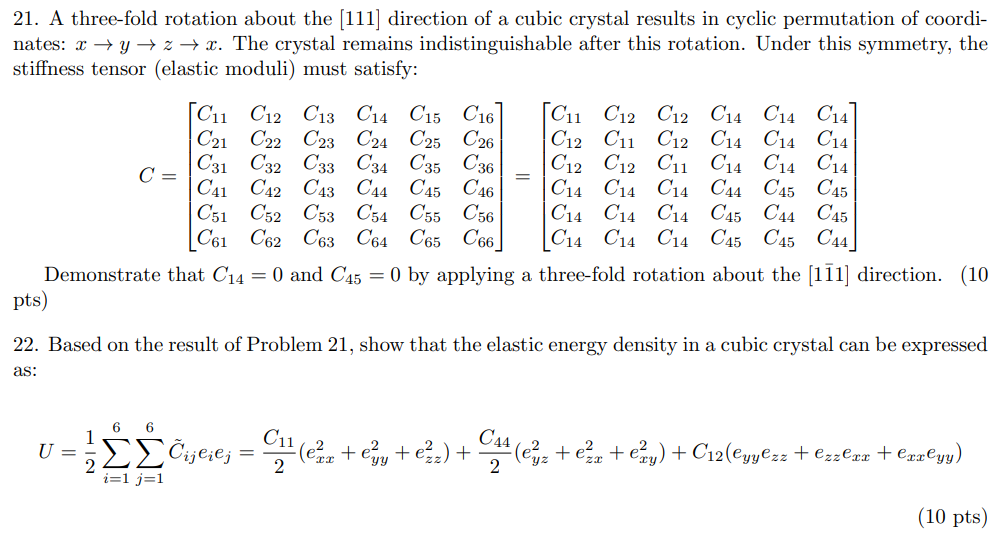 Solved A three-fold rotation about the [111] ﻿direction of | Chegg.com